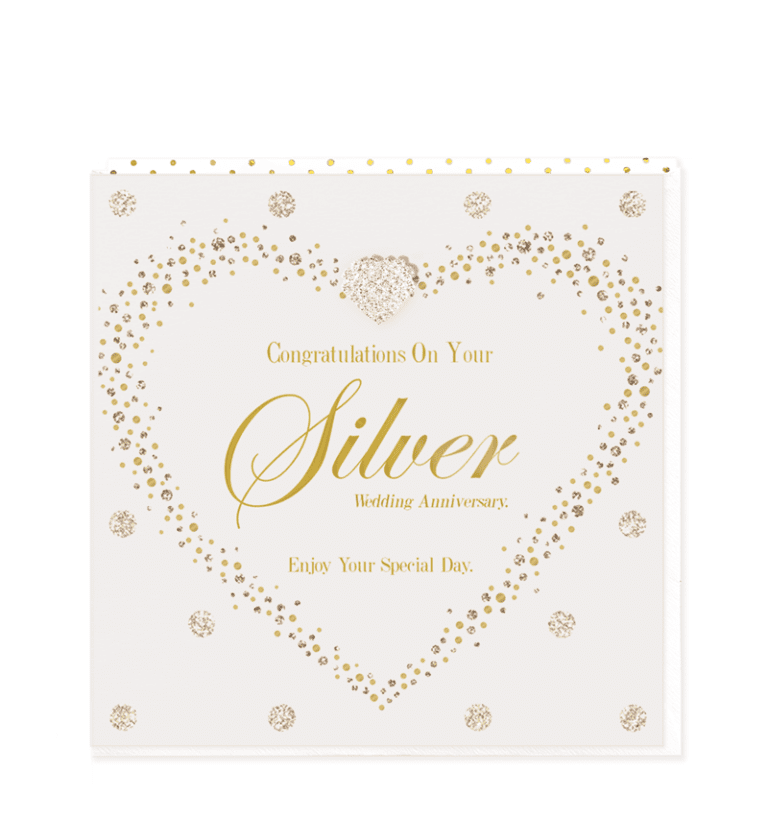Congratulations, Silver Wedding Anniversary - Hearts Designs with Love